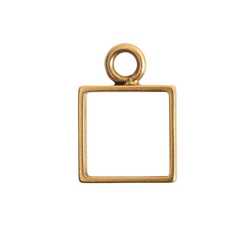 Nunn Design-Open Frame-Mini Square-Single Loop-Antique Gold - Tamara Scott Designs