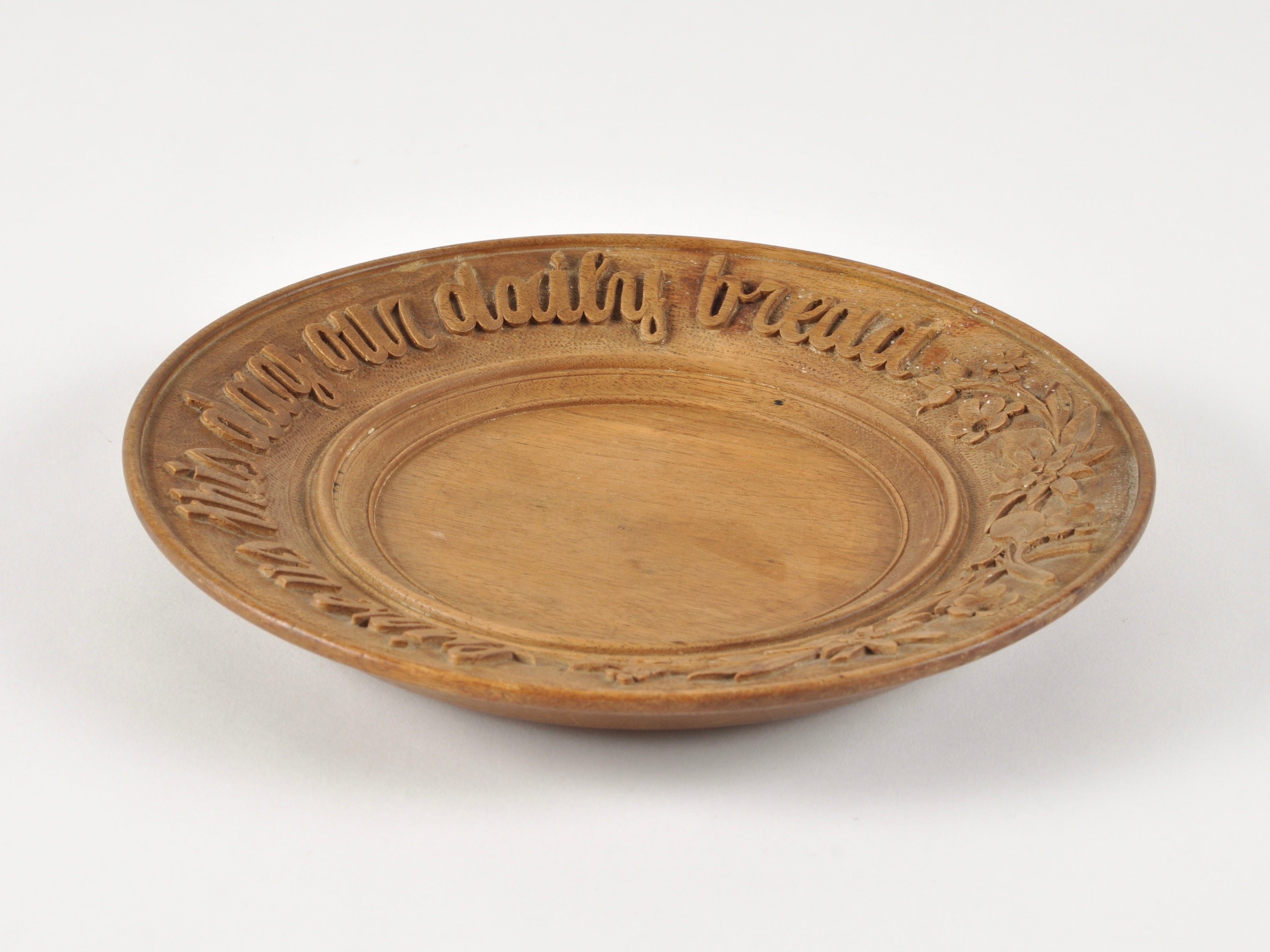 Vintage Bread Board "Give Us This Day Our Daily Bread" Carved Wood ...