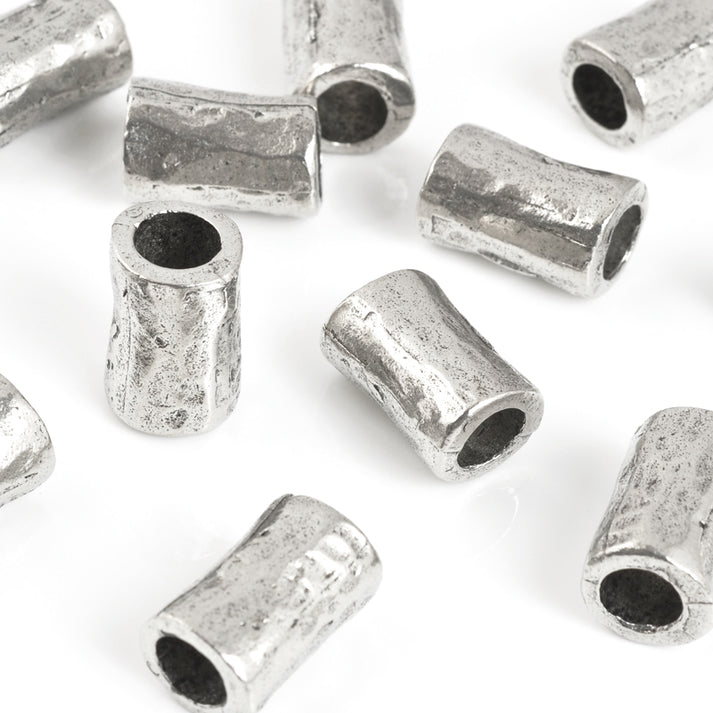 Pewter Beads-11x16mm Large Chunky Barrel-Silver - Tamara Scott Designs