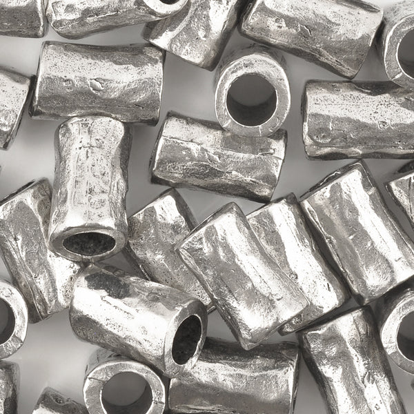 Pewter Beads-11x16mm Large Chunky Barrel-Silver - Tamara Scott Designs