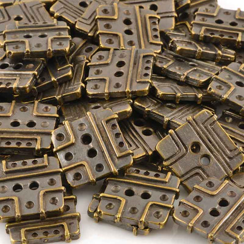 Buttons-21mm Square Casting-Antique Bronze - Tamara Scott Designs