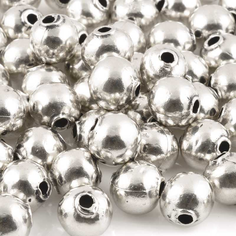 Casting Beads-7mm Round-Silver - Tamara Scott Designs