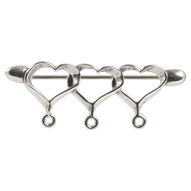 Findings-Triple Heart Pin Connector-Sterling - Tamara Scott Designs