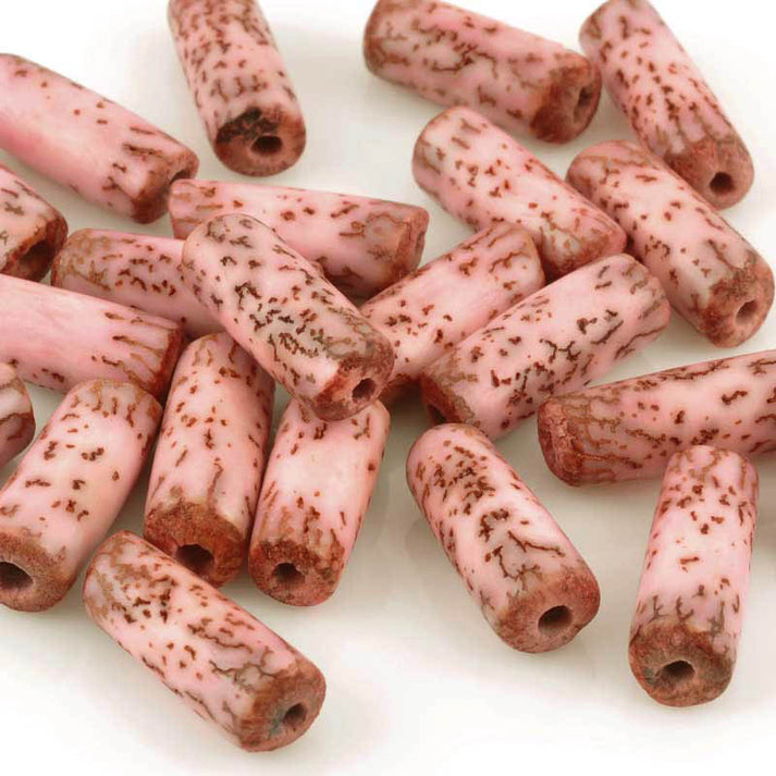 Natural Beads-7x17mm Tube-Salwag-Rose Pink - Tamara Scott Designs