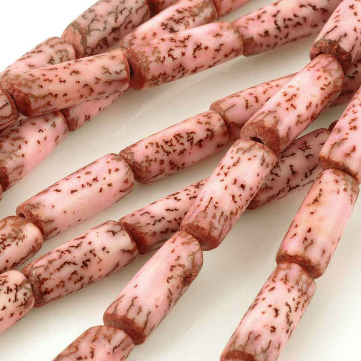 Natural Beads-7x17mm Tube-Salwag-Rose Pink - Tamara Scott Designs