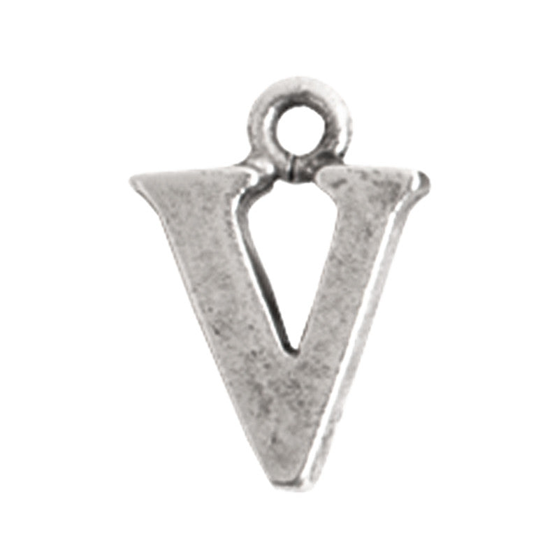 Nunn Design - Pewter - 10mm Charm Initial V - Antique Silver - Tamara ...