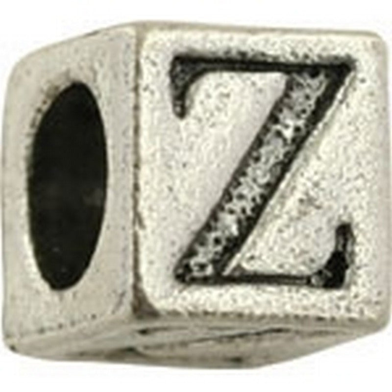 Pewter-5.5mm Block Letter-Z-Bead-Antique Silver - Tamara Scott Designs